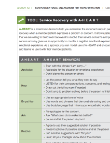 Tip Sheet: A-HEART Service Recovery | Labor Management Partnership