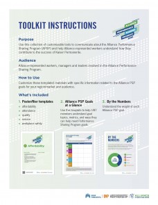 Alliance PSP Toolkit Instructions | Labor Management Partnership