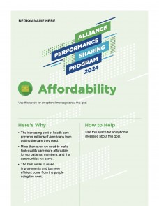 Alliance PSP Goal Template — Affordability | Labor Management Partnership