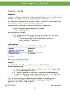 Issue Resolution Process Booster Facilitator Guide | Labor Management ...