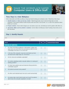 Make the Workplace Safer: Computer Users | Labor Management Partnership