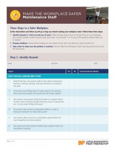 Make the Workplace Safer: Maintenance Staff | Labor Management Partnership